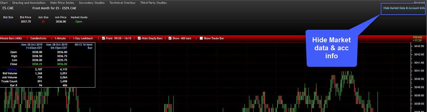 In Rithmic Pro - on charts - is there any way to change the font size ...