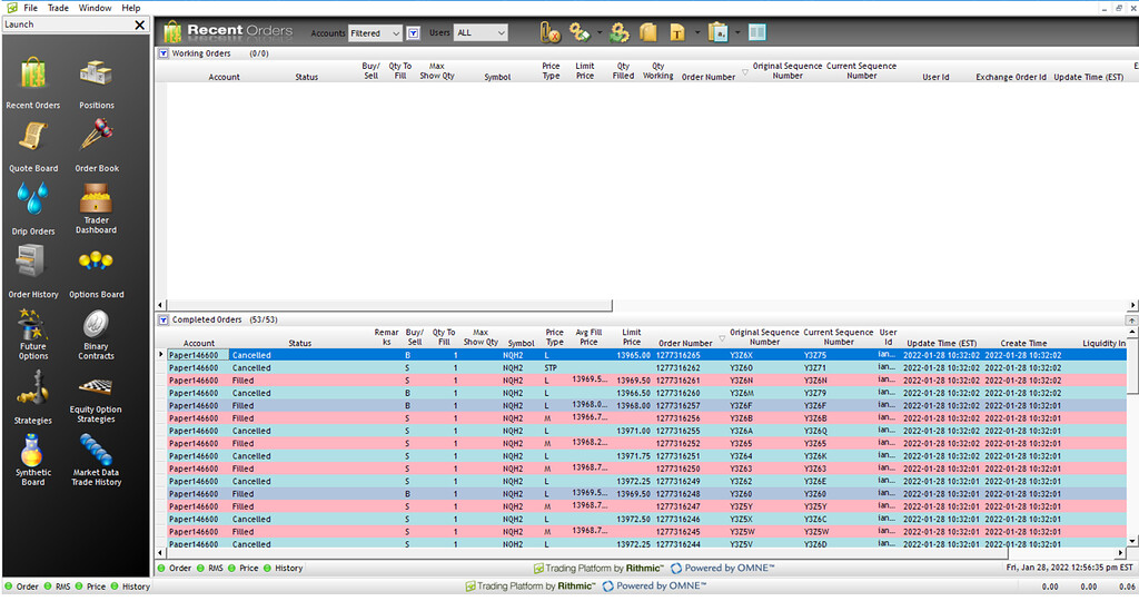 Question about Order History using R-Trader - Rithmic Trader (R ...